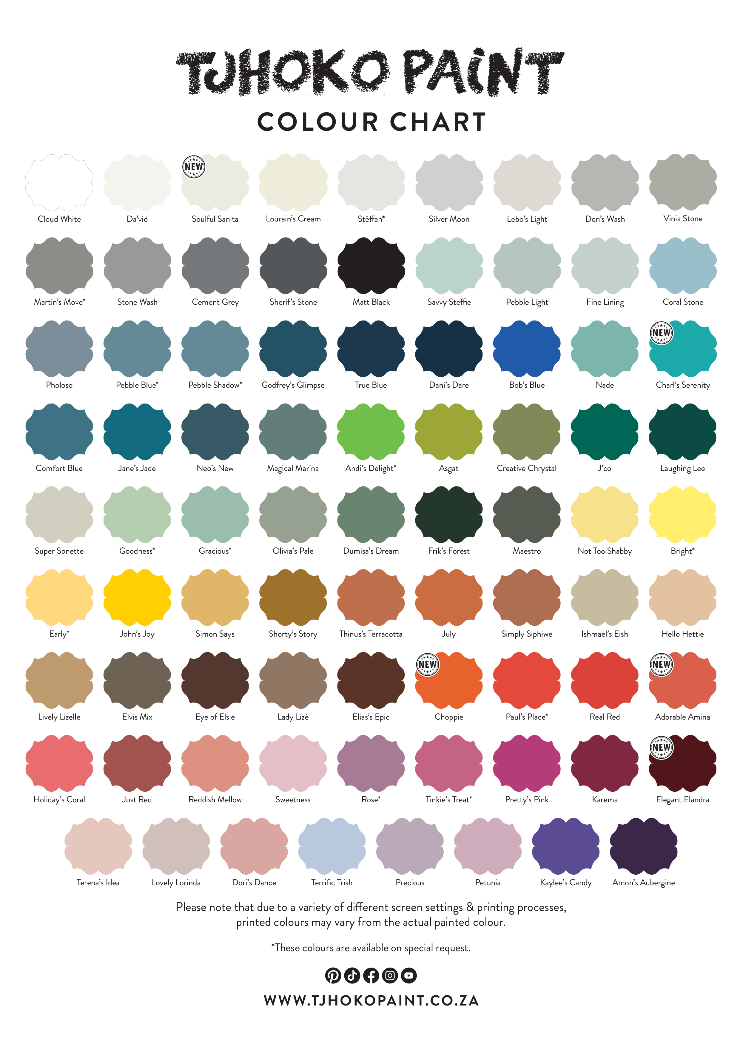 Colour Chart – Tjhoko Paint